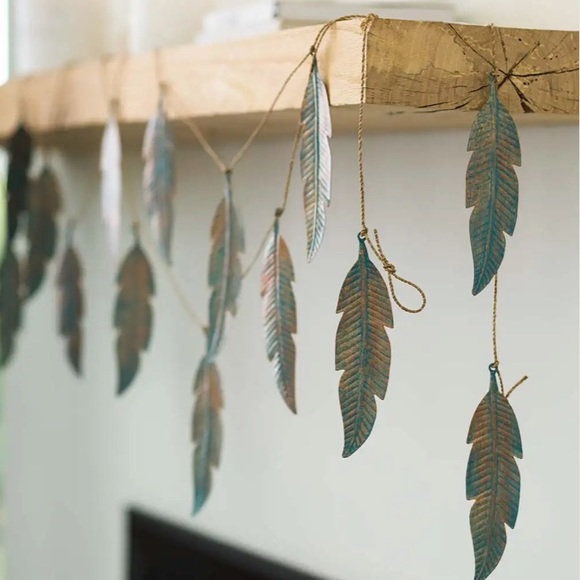 Viva Terra | Accents | Distressed Metal Feather Garland | Poshmark